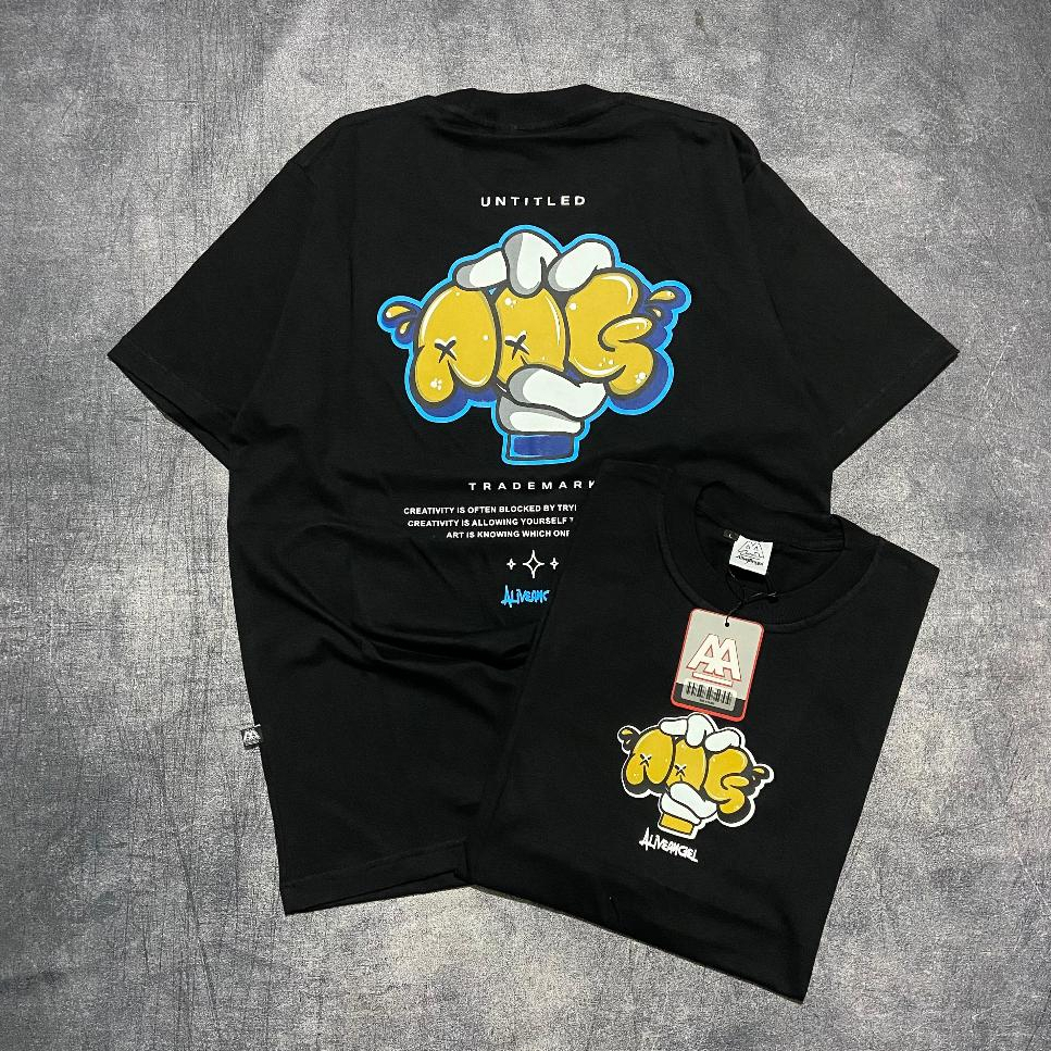 KATUN HITAM Oblong distro t-shirt men's graffiti pattern t-shirt distro ...