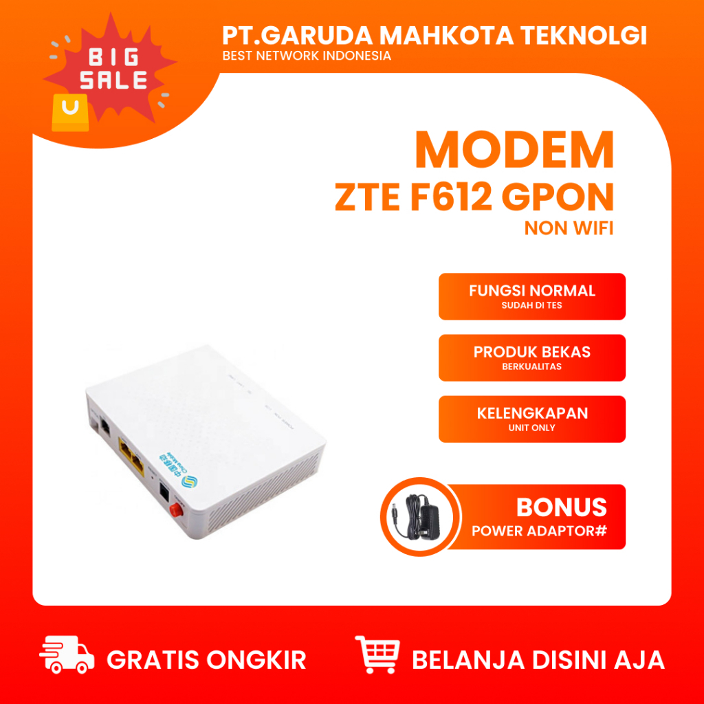Zte F612 Modem Gpon Ont Non Wifi Second | Shopee Philippines