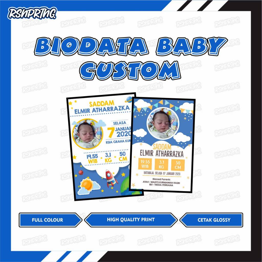 BABY BIODATA / BIODATA BOARD BABY BIRTH PRINT MDF FRAME | Shopee ...