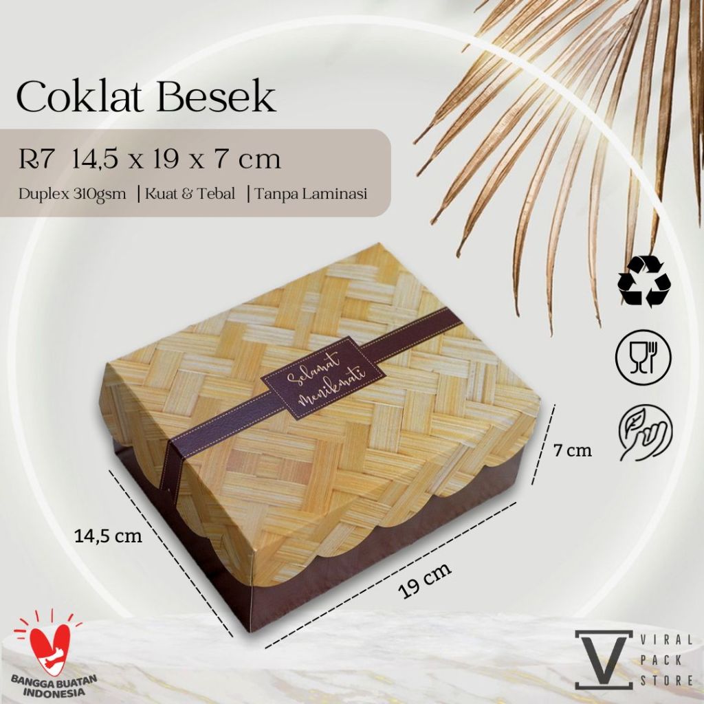 14x19 R7 Brown Besek Bamboo Box Terang Bulan Martabak Box 19x14 Modern ...