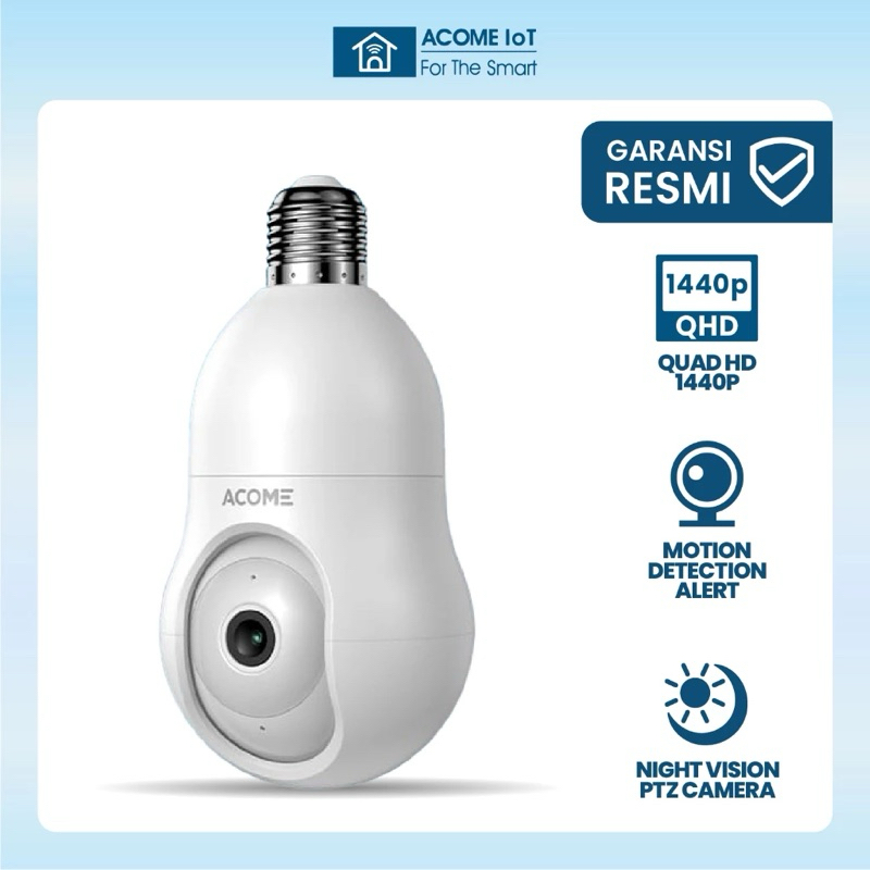 Acome APC8S CCTV Bulb Indoor/Outdoor PTZ Wifi Camera Color Night Vision ...