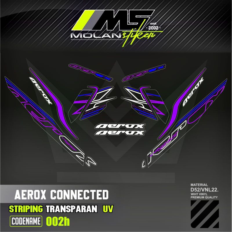Decal Sticker Striping Transparent Variations Uv Aerox 155 Connected ...