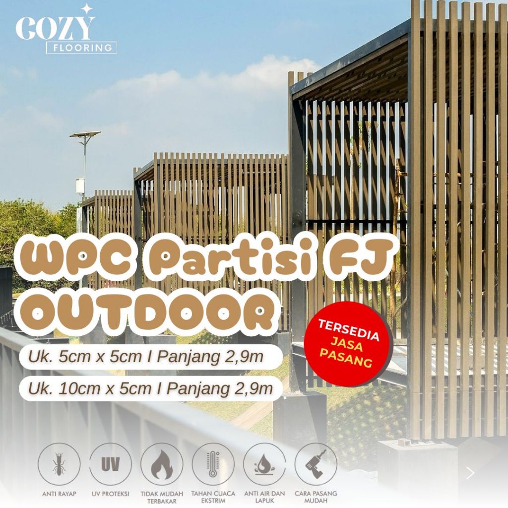 Wpc fenijin outdoor partition with wood motif | Fasad partition grids ...