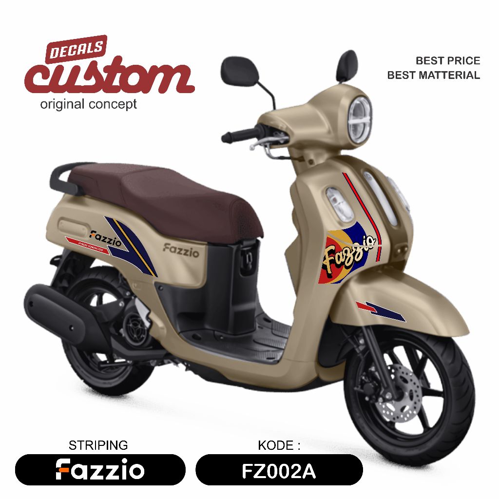 Yamaha fazzio motorbike sticker striping yamaha fazio hybrit decal ...