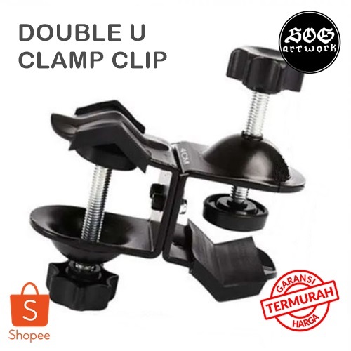 Heavy Duty Metal Dual Double U Clip Clamp for Photo Studio Boom Arm ...