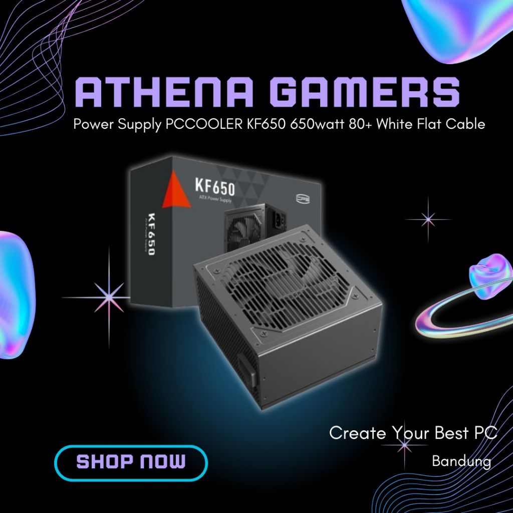 Power Supply PCCOOLER KF650 650watt 80+ White Flat Cable | Athena ...