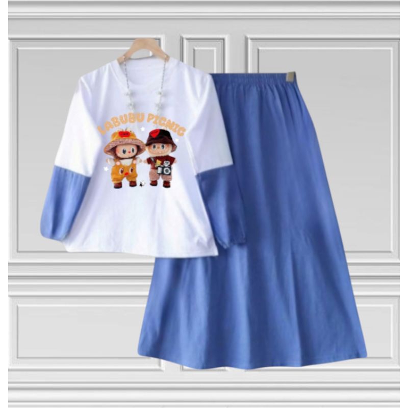 Picnic LABUBU SET FOR GIRLS PREMIUM CRINCILE MATERIAL AGE 3-12 YEARS ...