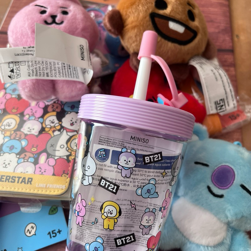 Miniso x BT21 Line Friends Plush/ keychain / lanyard / Lamp/ Bottle ...
