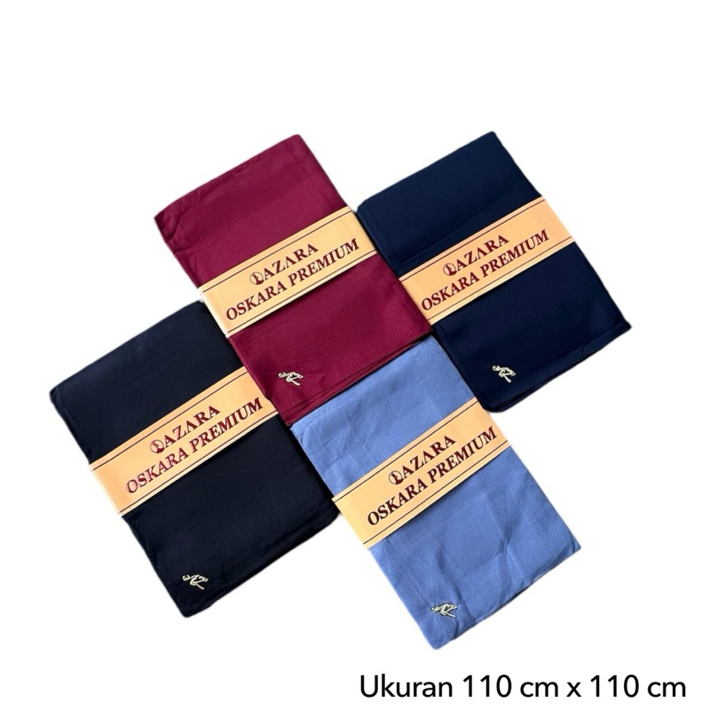 Square Hijab Metal Logo Laser Cut Oskara Azara Voal Miracle Plain Azara ...