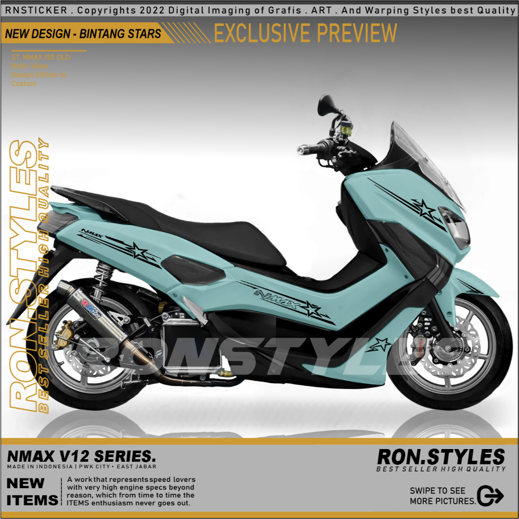 V12 Cutting Sticker Striping Nmax Old 2016-2019 Transparent Striping ...