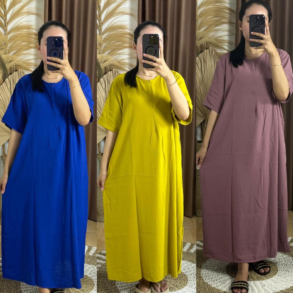 Contemporary Plain Negligee Short Sleeve Ankle Length Jumbo Crinkle ...