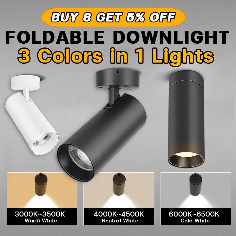 Led Downlight Foldable Pin Light Three Color Spotlight Ceiling Lamp ...