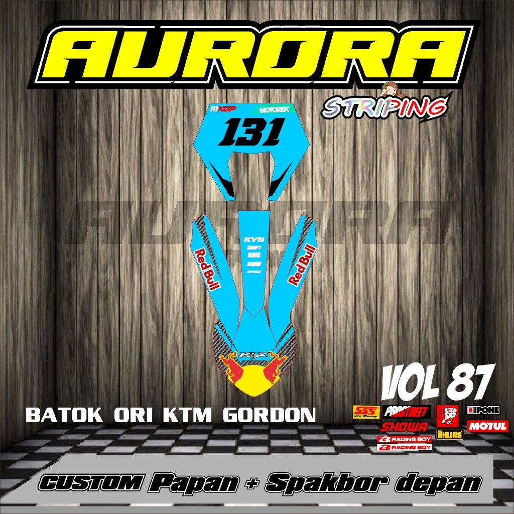 NEWEST FRONT REAR SPAKBOR BOARD DECAL ORI KTM GORDON KX KLX 150 KLX BF ...