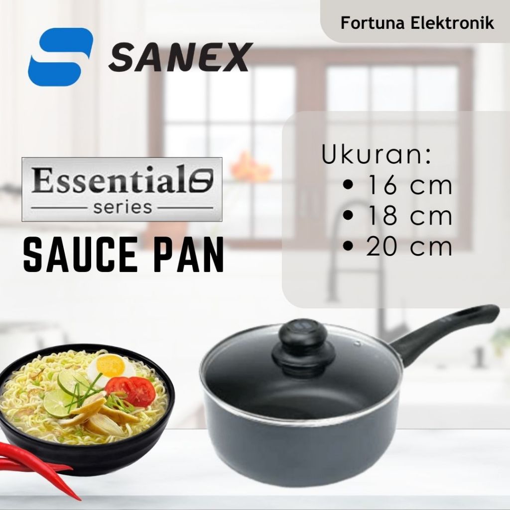 Sanex Sauce Pan Essential Series Non-Stick Sauce Pans of Various Sizes ...