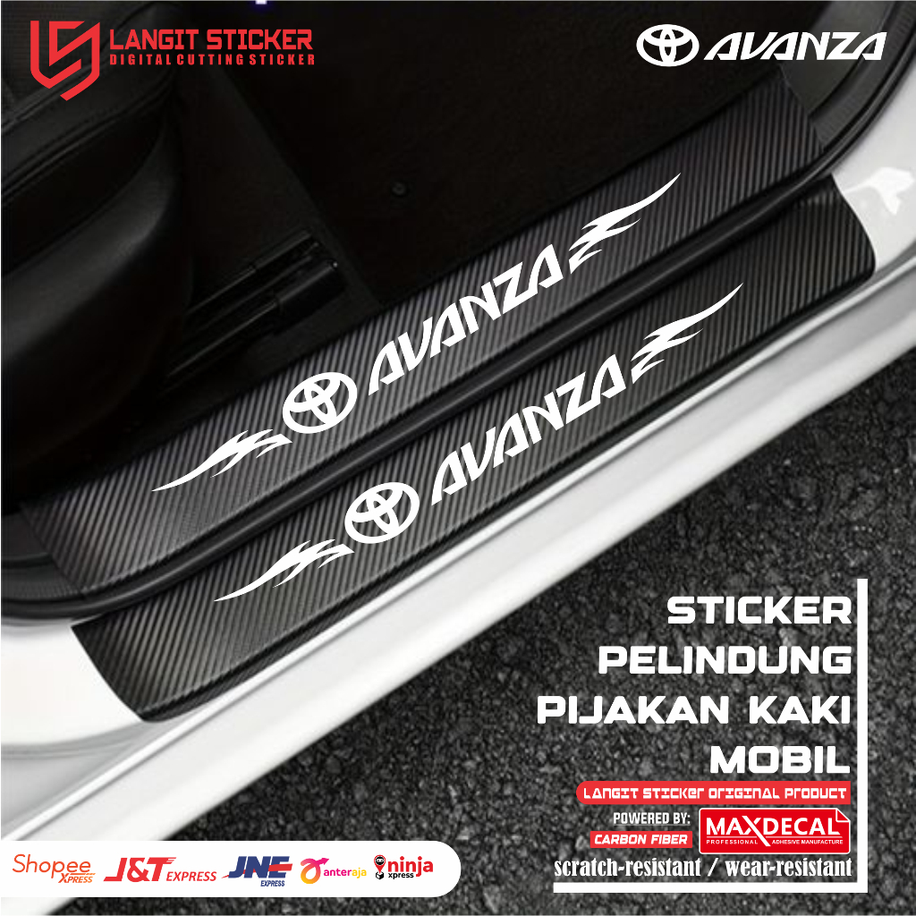 WHITE EDITION 9pcs toyota AVANZA car carbon stickers 3D carbon stickers ...