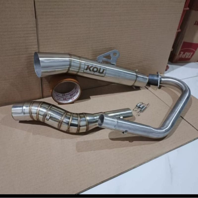 Super open KOU 51 mm canister pipe 1 set and big elbow for tmx125 155 ...