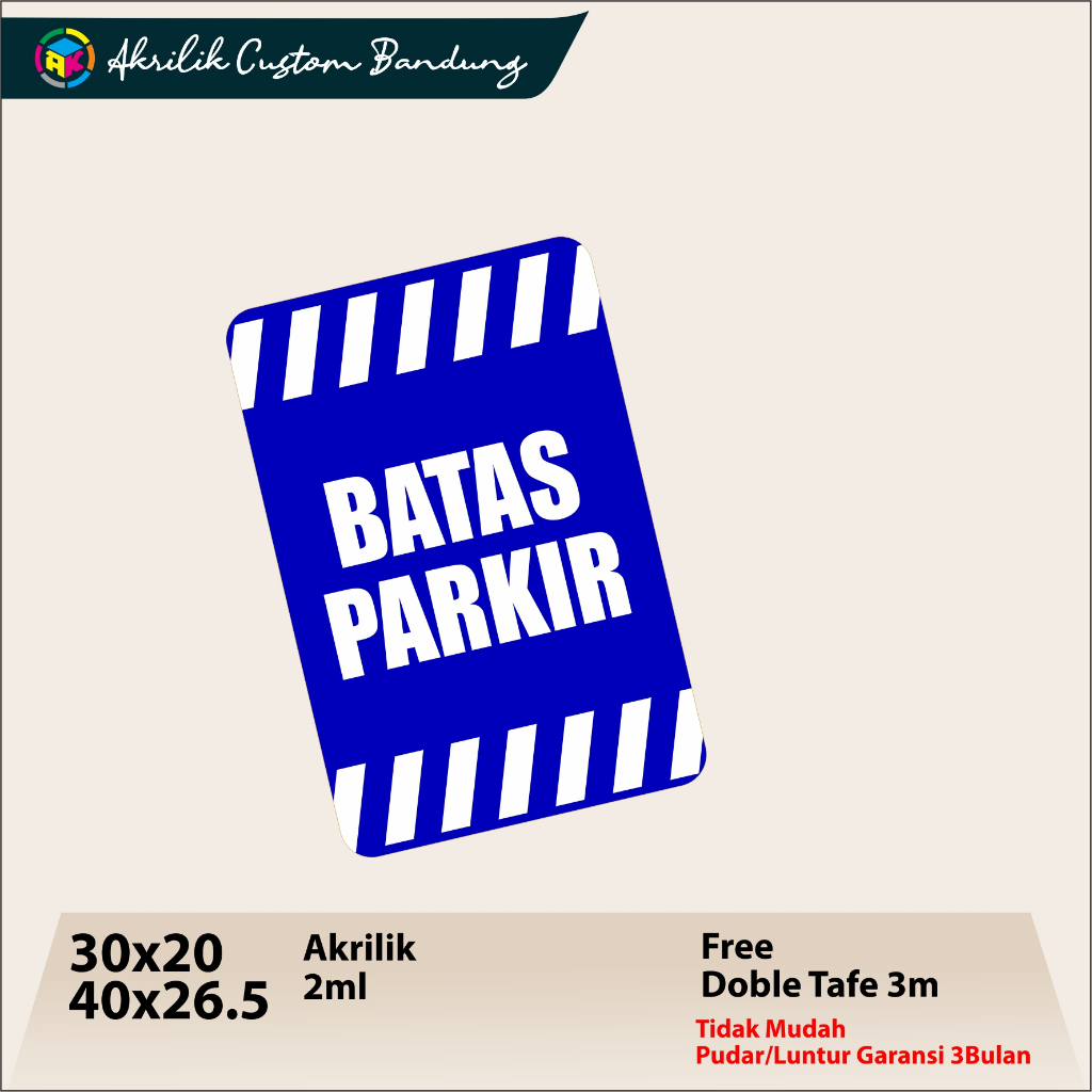 ACRYLIC RAMBU RAMBU SIGNAGE ACRYLIC PARKING BRICKS | Shopee Philippines