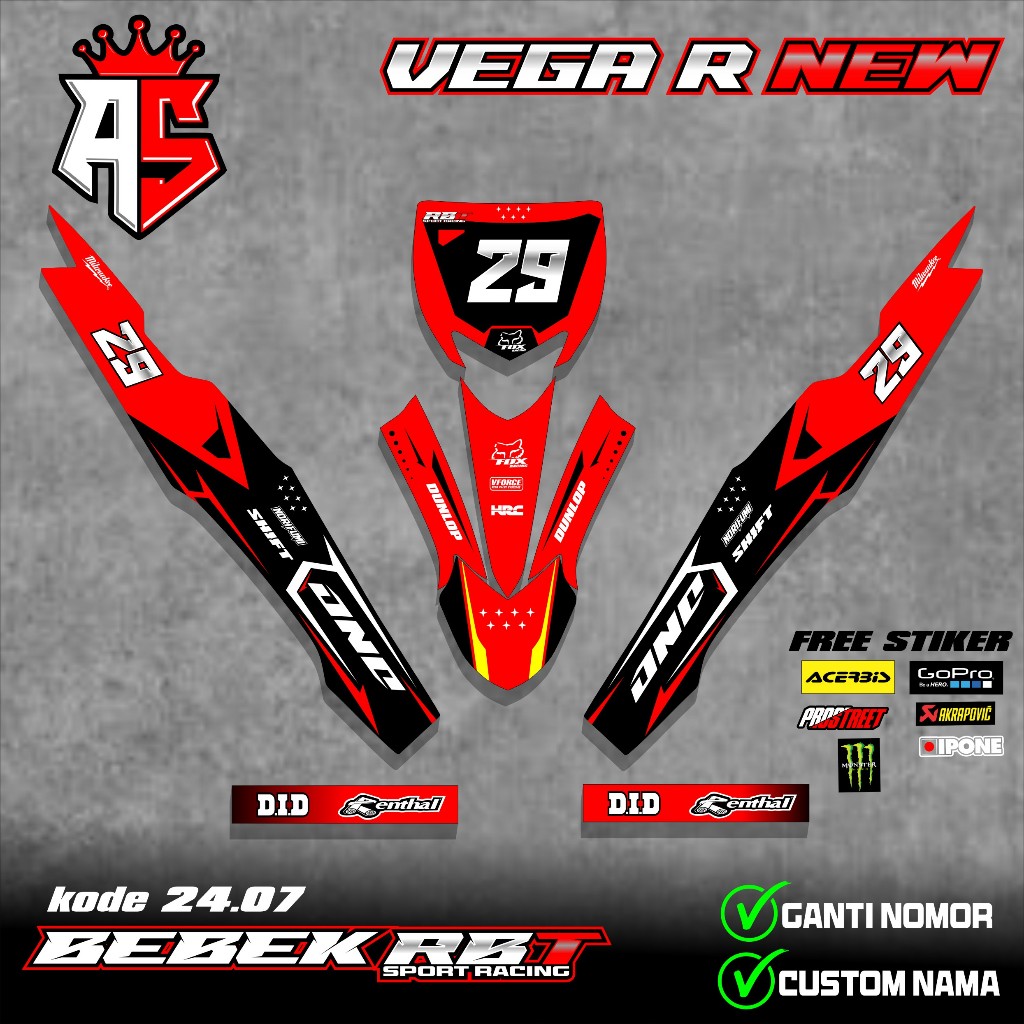 Rbt/gtx VEGA R NEW Variation Sticker Modified Duck Striping Decal ...
