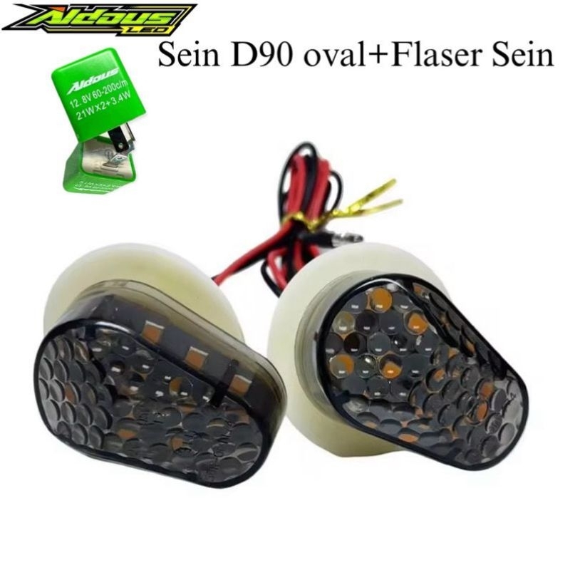 Mini LED oval stick-on turn signal lights + flashing signal flasher for ...