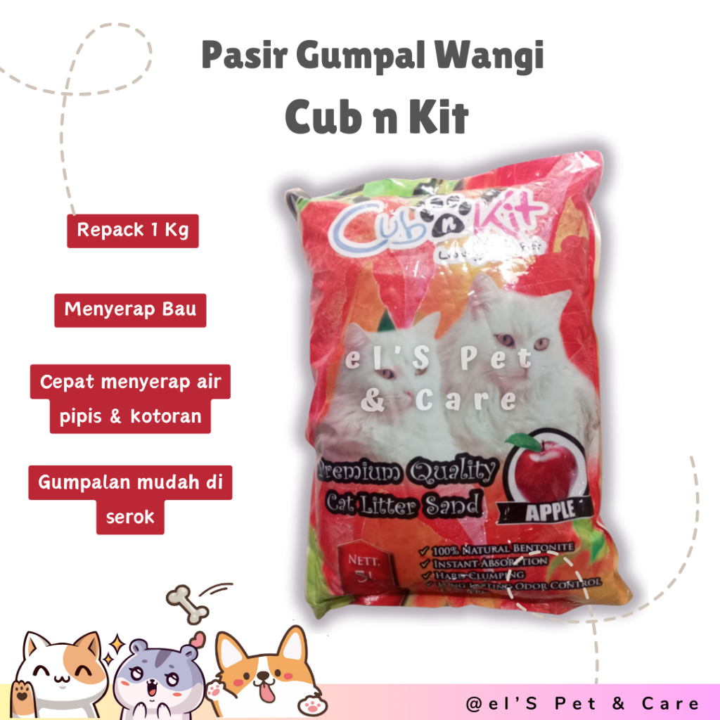 Cub n Scented Lumpy Sand Kit Repack 1 Kg For Cats Hamsters Rabbits ...