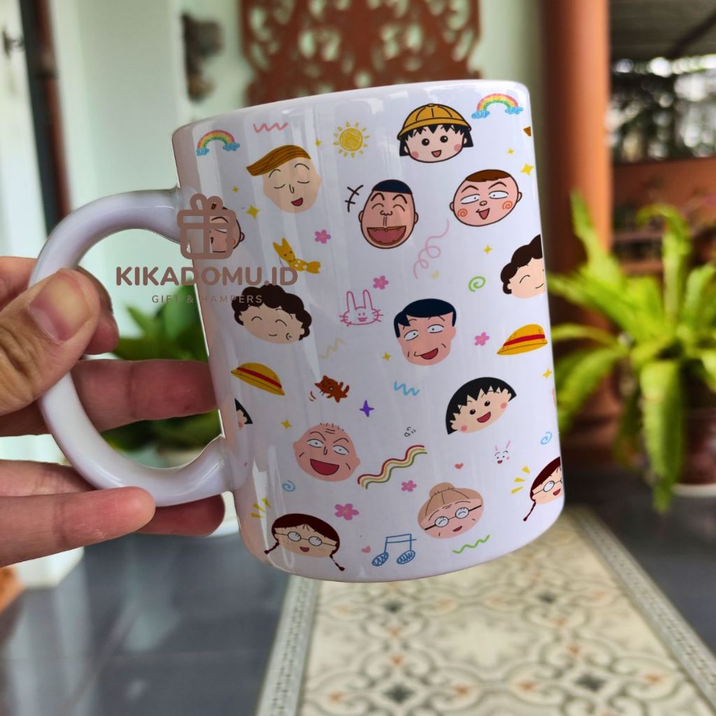 Chibi Maruko Chan anime mug cute gift box for 90s children merchandise ...