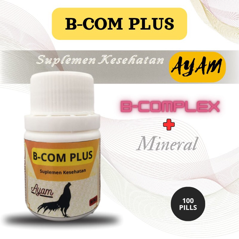 B Complex Fighting Chicken Vitamins B-COM PLUS contains 100 Pills ...