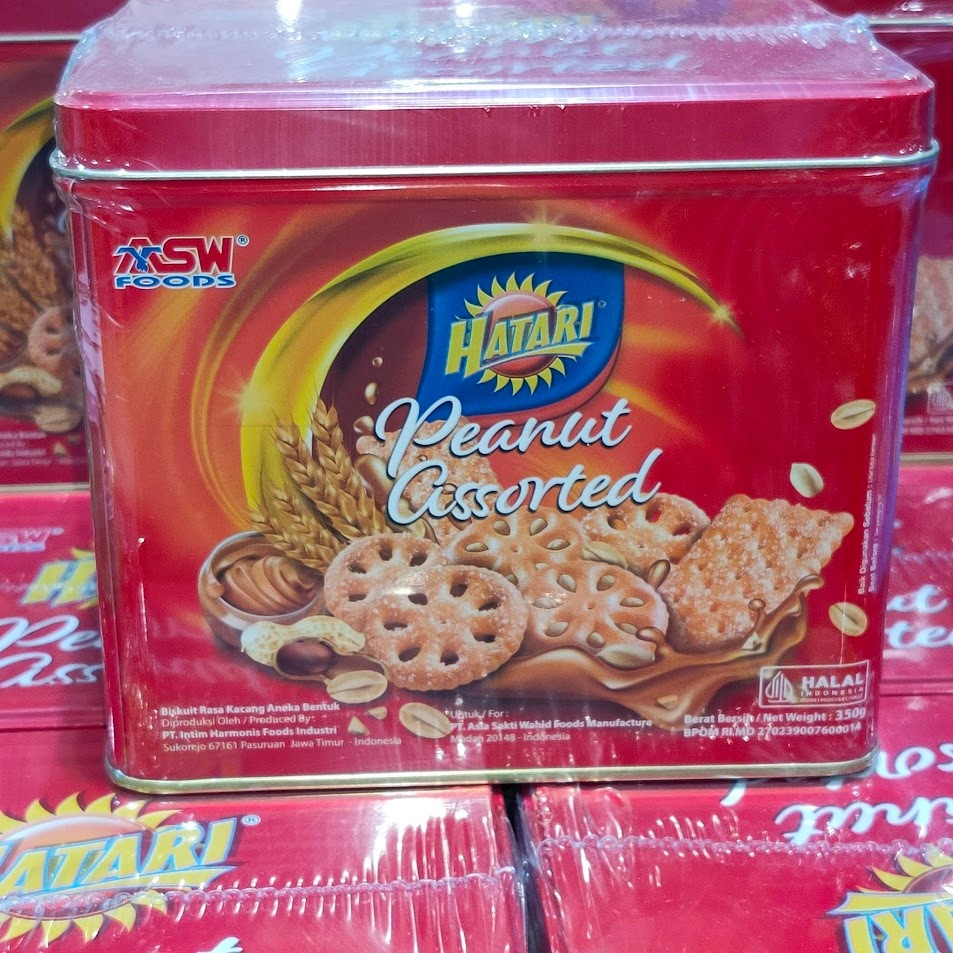 Hatari Peanut Assorted Cans 350gr Peanut flavored biscuits Hampers Eid ...