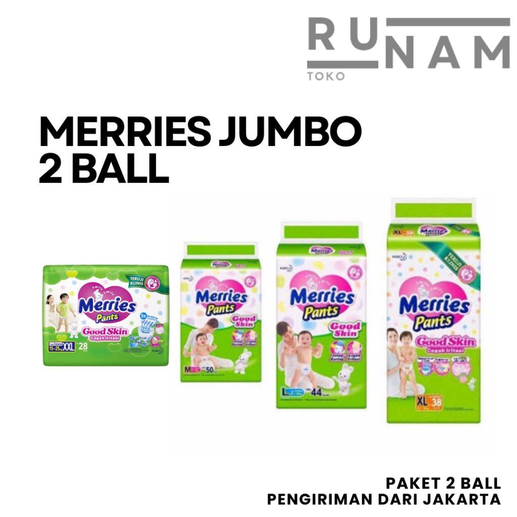 Package OF 2 JUMBO MERRIES DIAPERS | Shopee Philippines