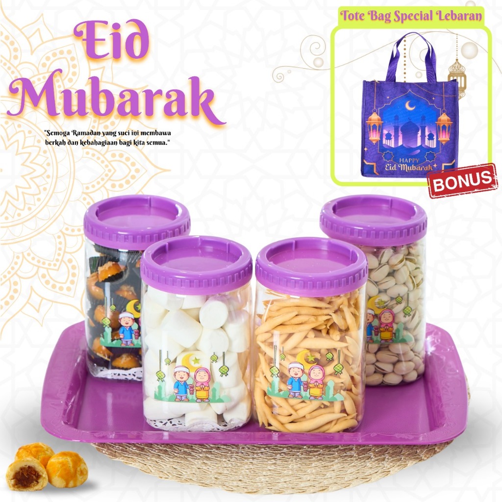 Cpm jiro Eid jar package set 6 in 1 (jiro 1,2 liters 4, tray 1, Eid bag ...