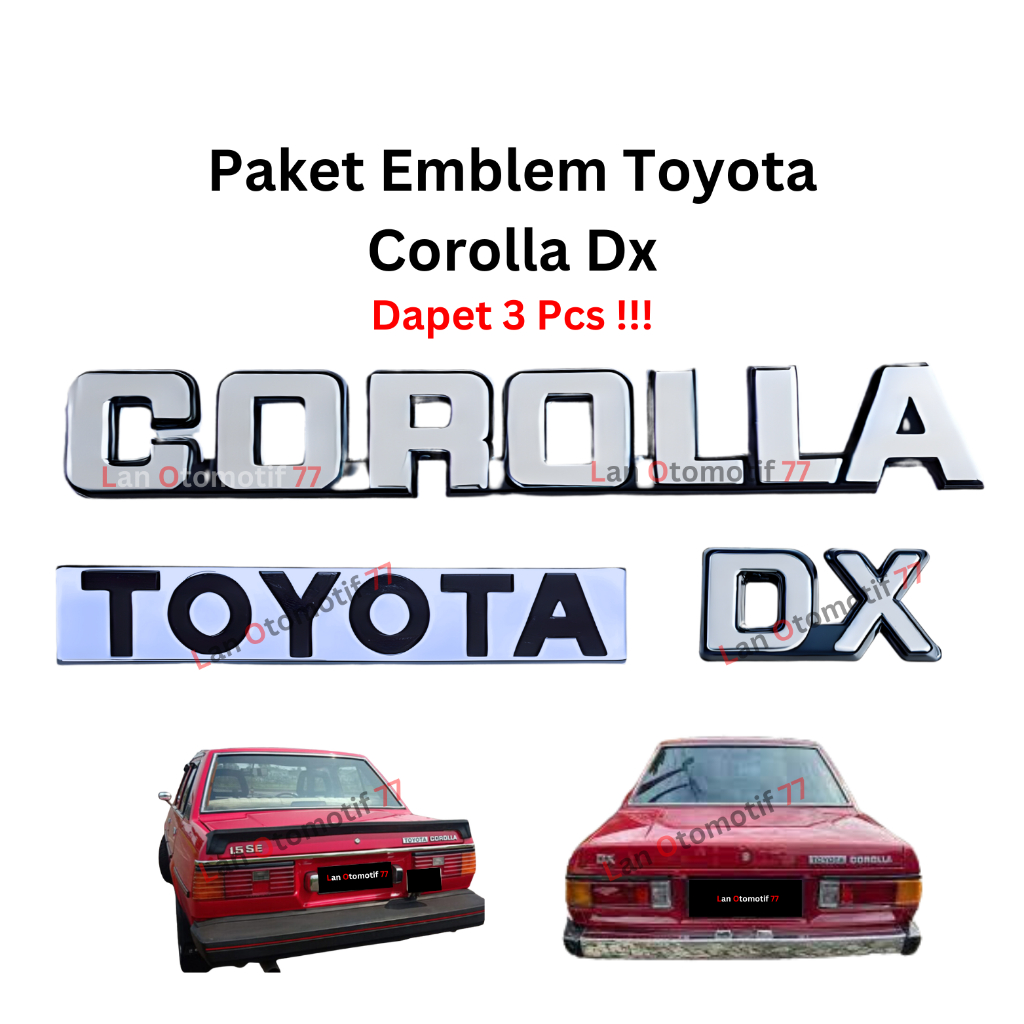 Complete Package of Toyota Corolla DX Car Logo Emblem | Shopee Philippines