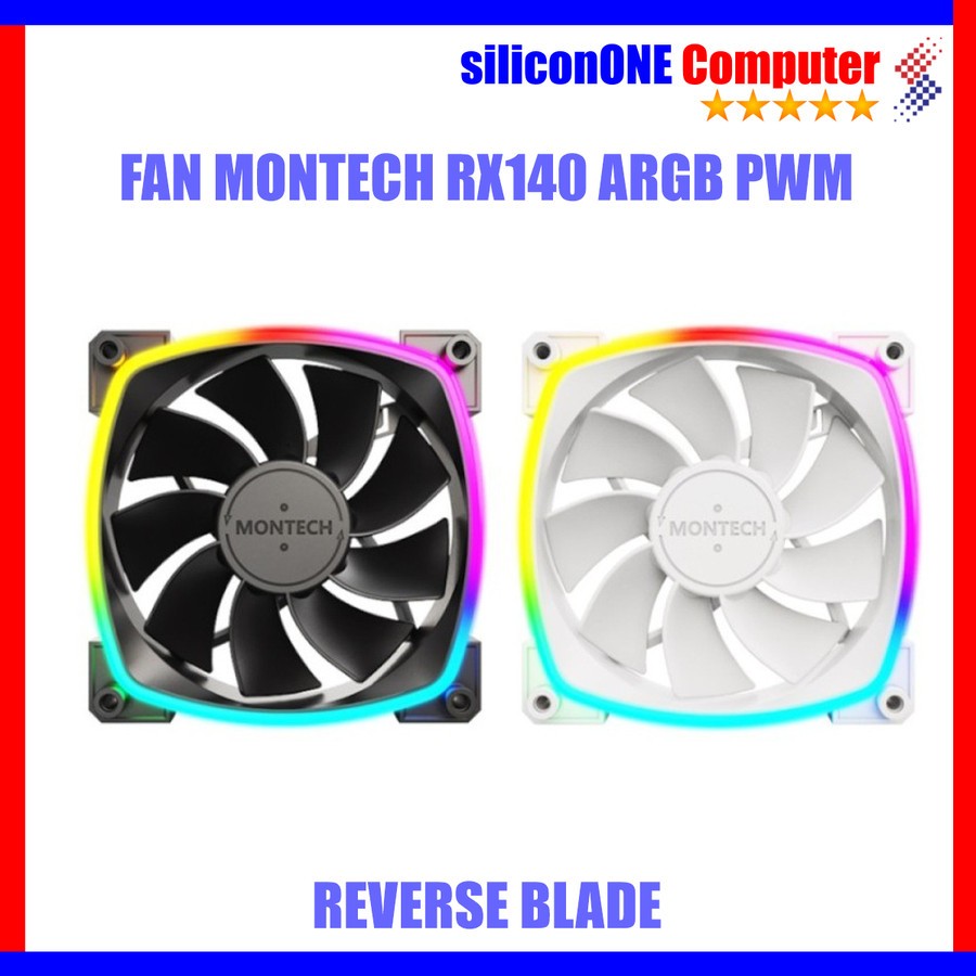 MONTECH RX140 PWM ARGB REVERSE BLADE FAN | Shopee Philippines