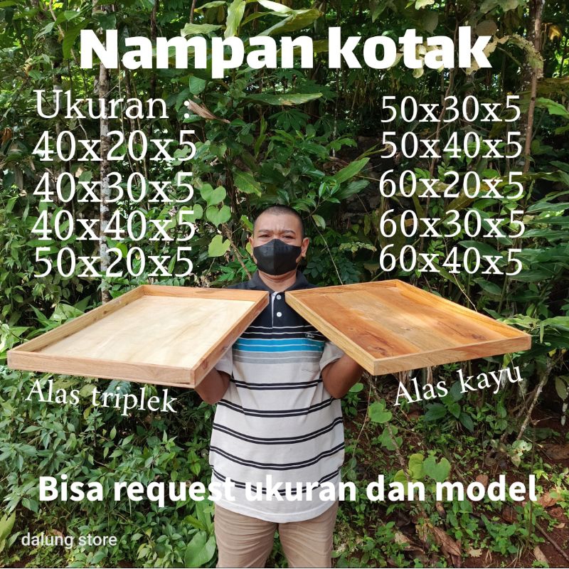 KAYU Wooden tray 60x40x5 food box/width/height/goods storage/wooden ...
