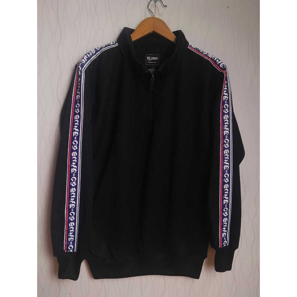 HITAM Black Halfzipper Men Women Suke.co/Sweater Turtlenack Print Logo ...