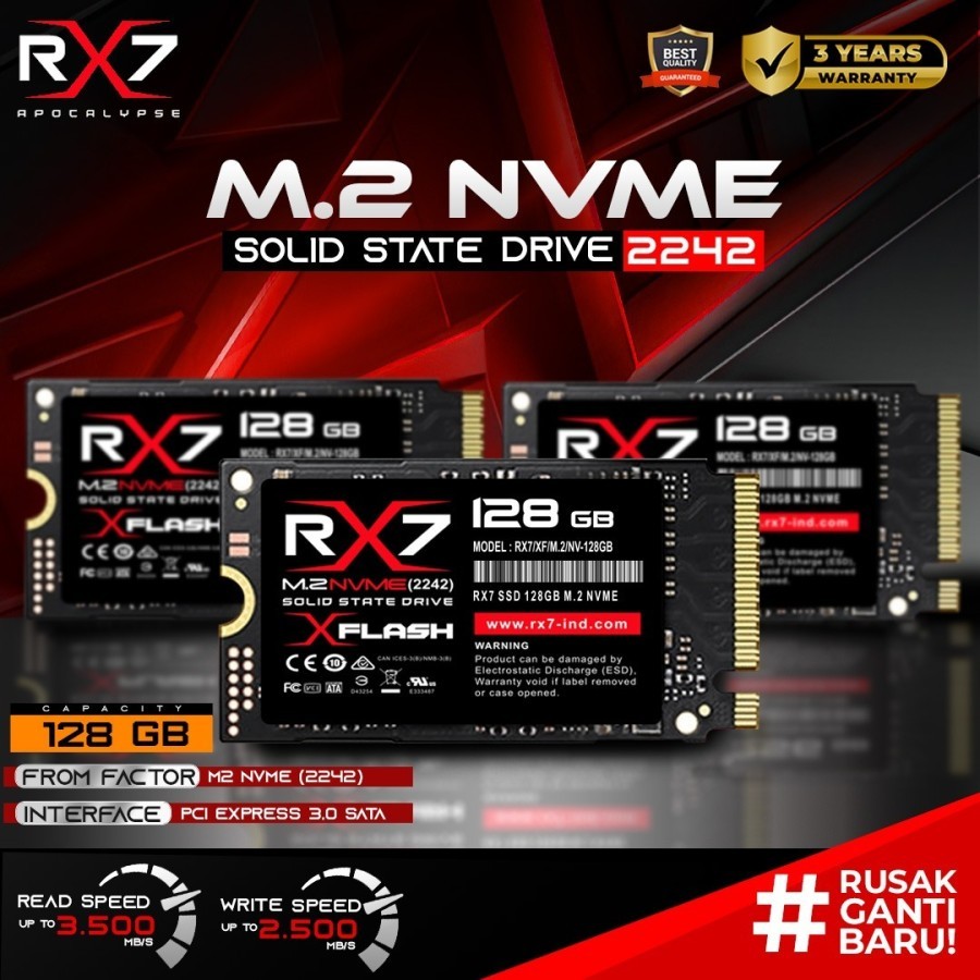 Ssd RX7 M.2 NVME 128GB 2242 PCIe Gen3 x4 OFFICIAL WARRANTY 3 YEARS ...