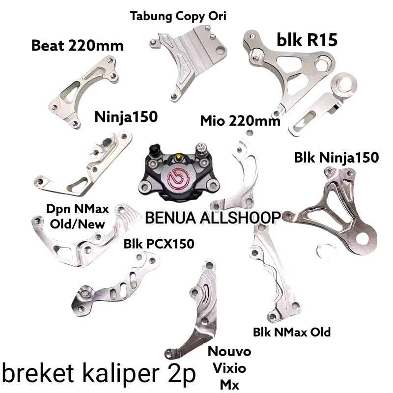 BREKET Caliper 2PISTON Butterfly Alloy CNC 85mm Pitch Brcmbo Nis5in KTC ...