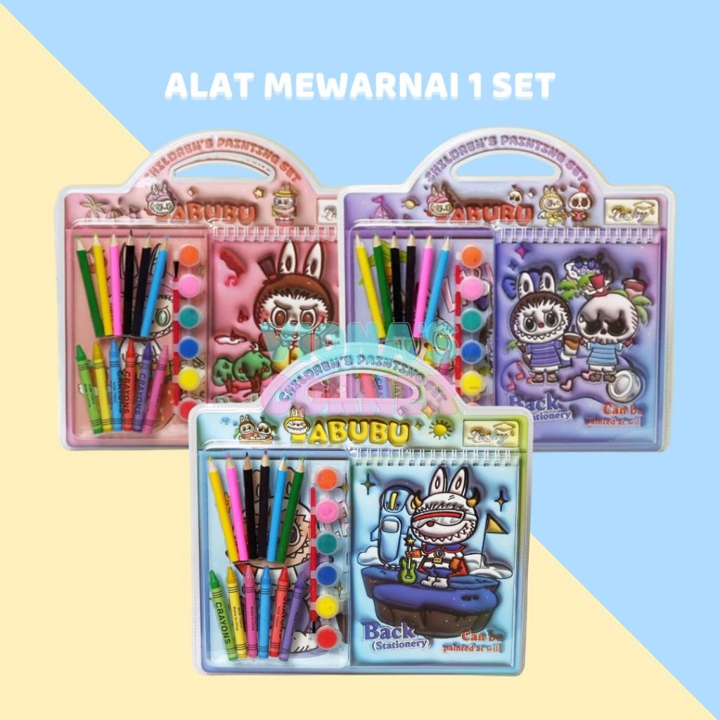 PERALATAN Complete Drawing Tools 1 Package Set of Crayon Paint Colored ...