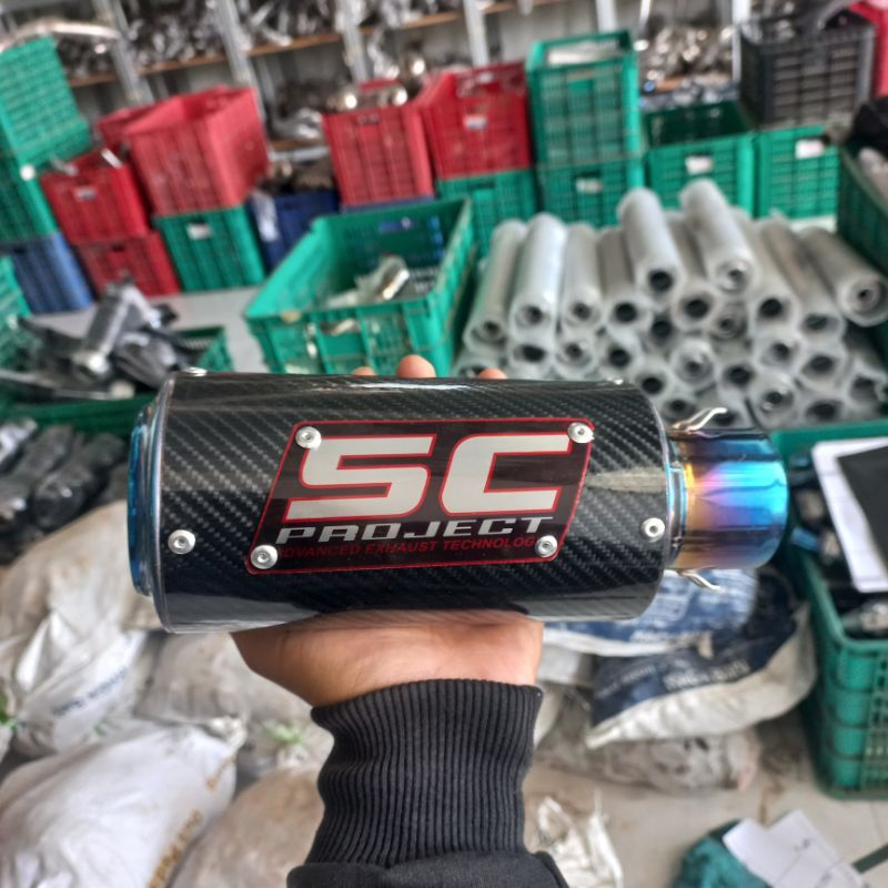 Exhaust Muffler SC Project Carbon Universal pipe 50mm | Shopee Philippines