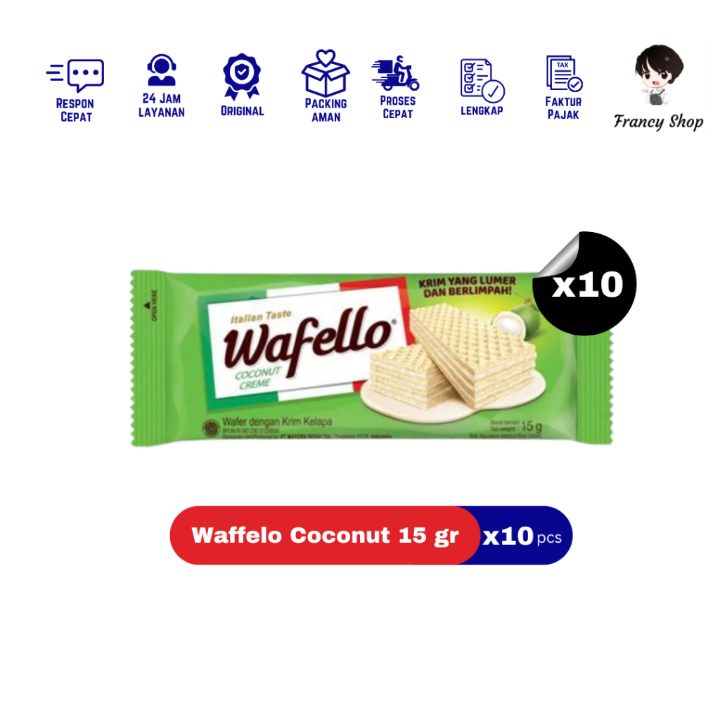 Roma Waffle Coconut Wafer Box 10x15 gr | Shopee Philippines