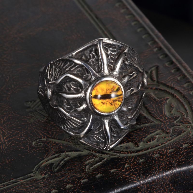 MATA Elegant Ring Design Yellow Eyes Cat Dark Soul / Dark Soul Cat ...