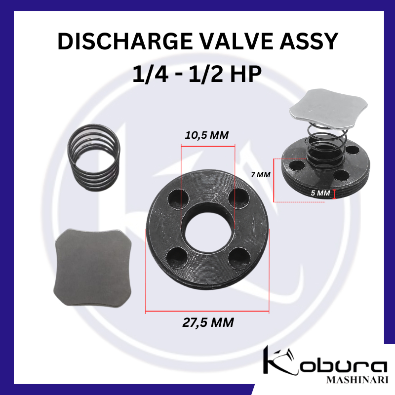 Discharge Valve Assy 1/4 - 1/2 HP or Discharge Set Variant + Inlet ...