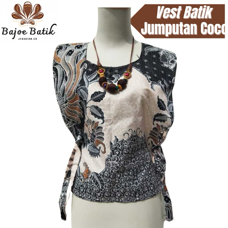 Batik Vest - White Flowers / Batik Vest Batik Vest / Viral Batik Vest ...