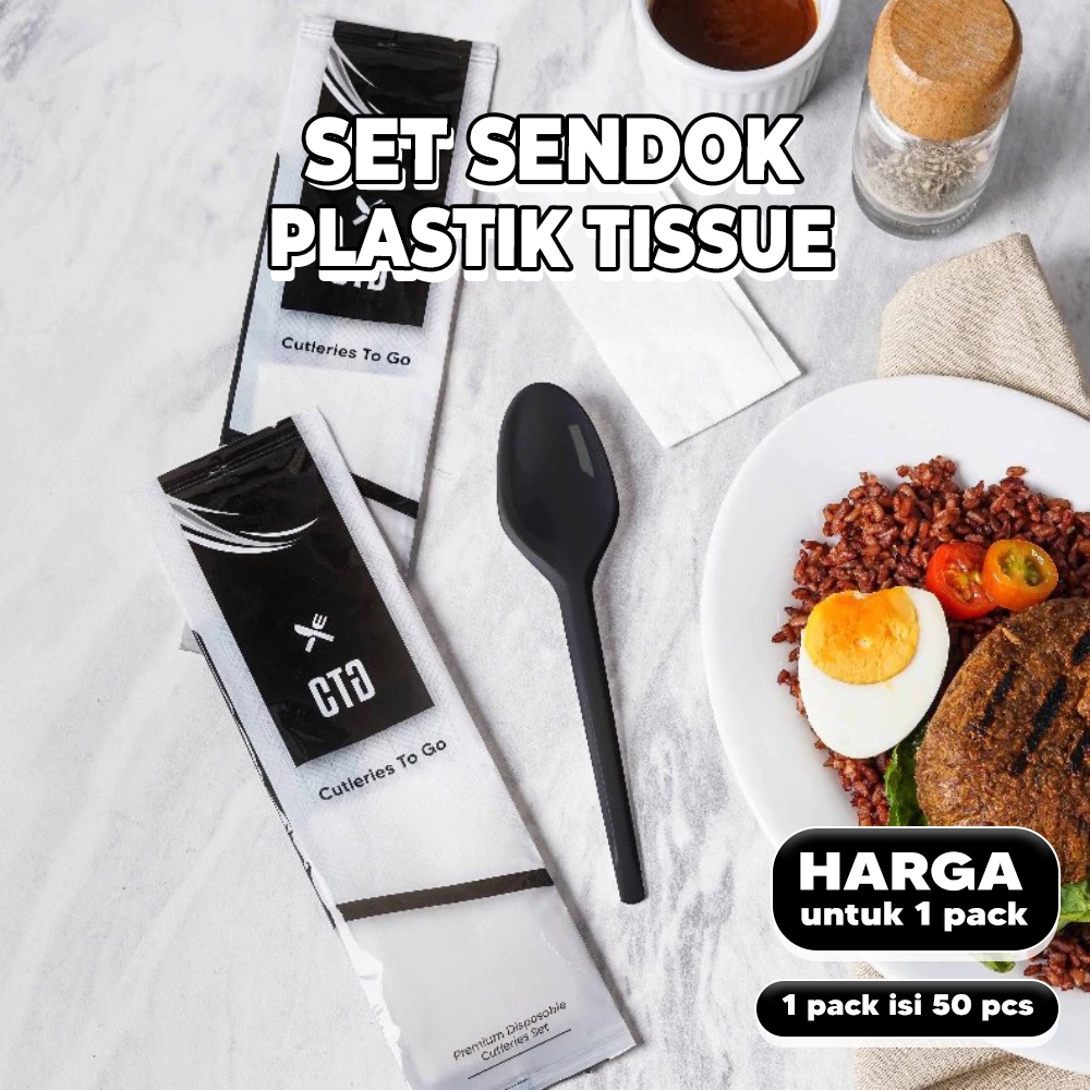 Plastic Spoon Set Filled With Tissue Spoons Transparent Thick Hygienic ...