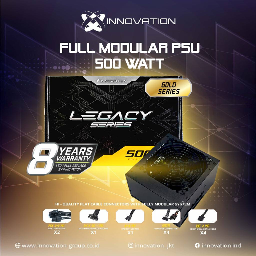 Psu Innovation 500W 80+ Gold (8th Warranty Replace New) | Shopee ...