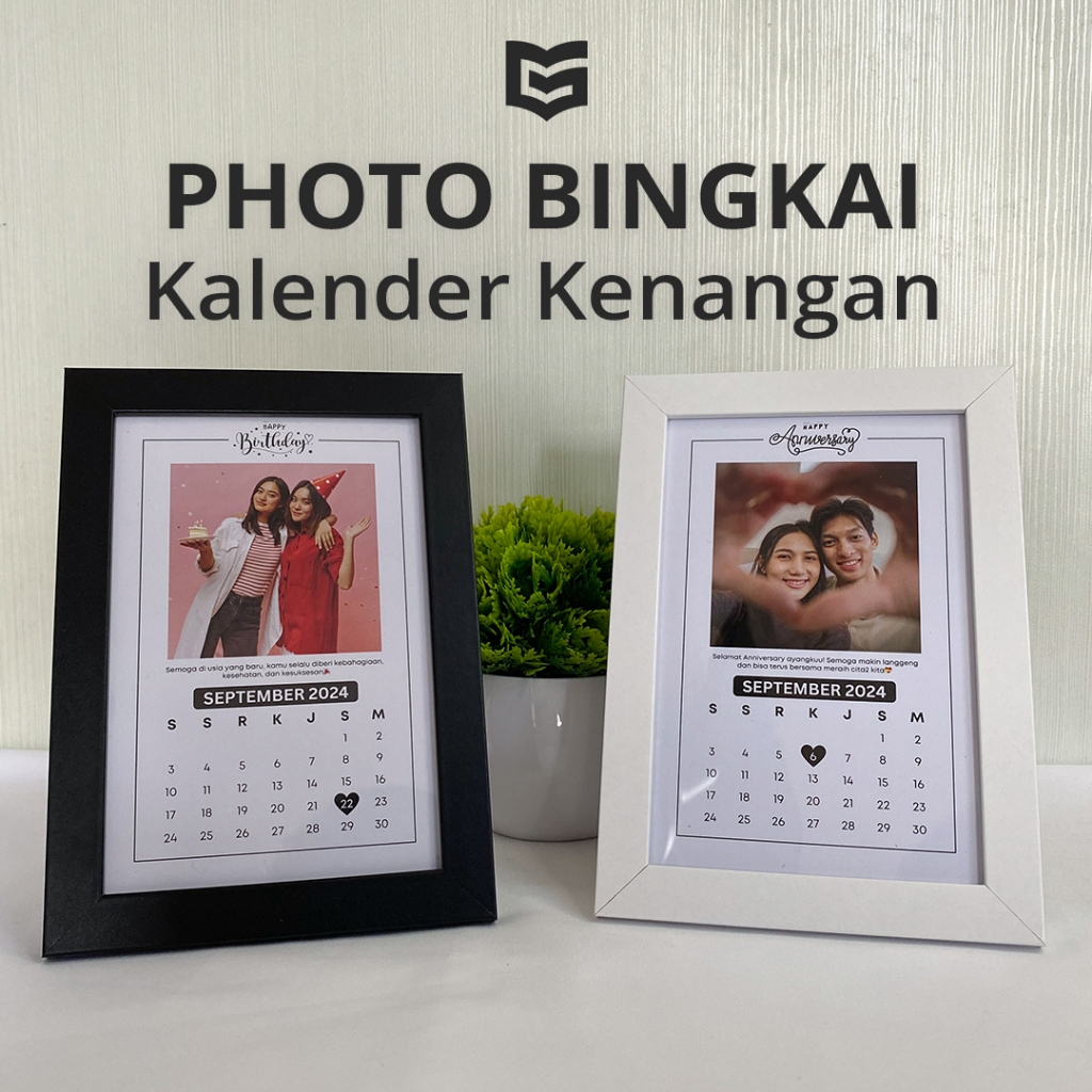 KAYU Custom Photo Calendar Memories 4R (15x10cm) I Wooden Frame ...