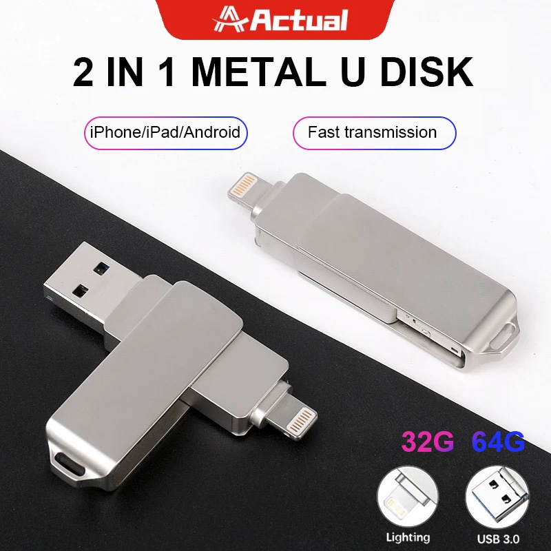 Actual Y31 3 in 1 IOS OTG USB Flash Drive 32GB 64GB 128GB 256GB 1TB ...