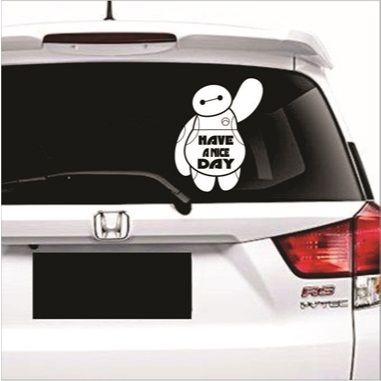 Cutting CAR STICKER BAYMAX HAVE NICE DAY CUTE COOL CAR STICKER CUTTING ...