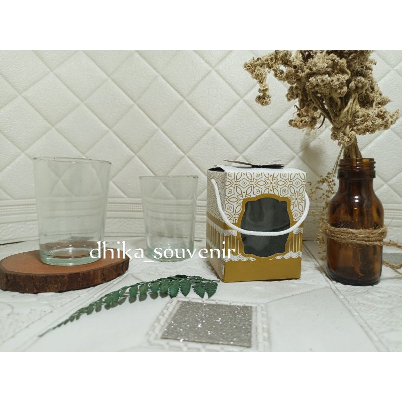 Souvenir Glass Jamu Without Screen Printing Packed In A box | Shopee ...
