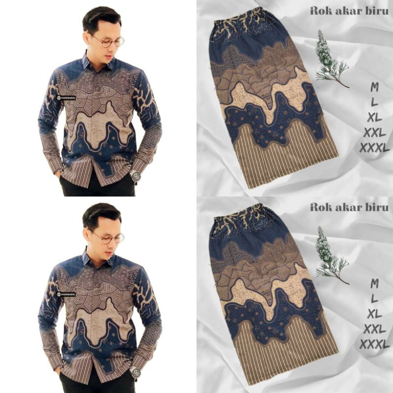 KEMEJA Couple batik shirt and span batik skirt kebaya bottom/span batik ...