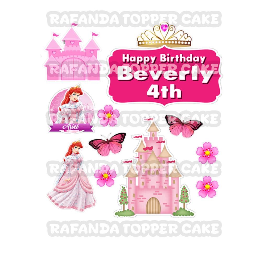 Princess ariel disney Birthday Cake Topper Birthday Sponge | Shopee ...