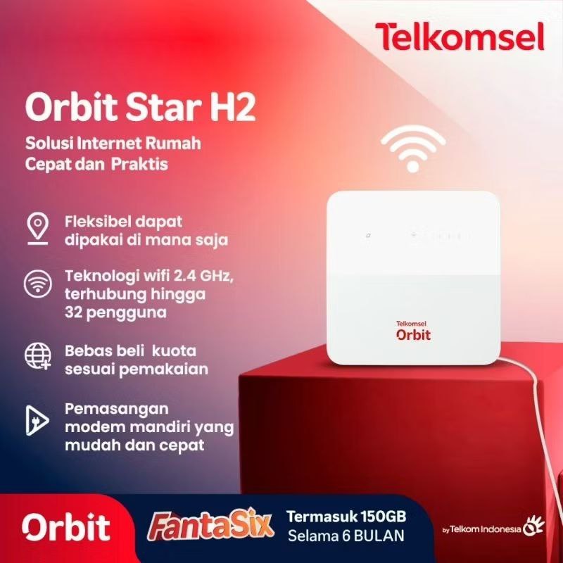 Ca* Telkomsel Orbit Star H2 4G Wifi Modem HighSpeed free 150GB data ...